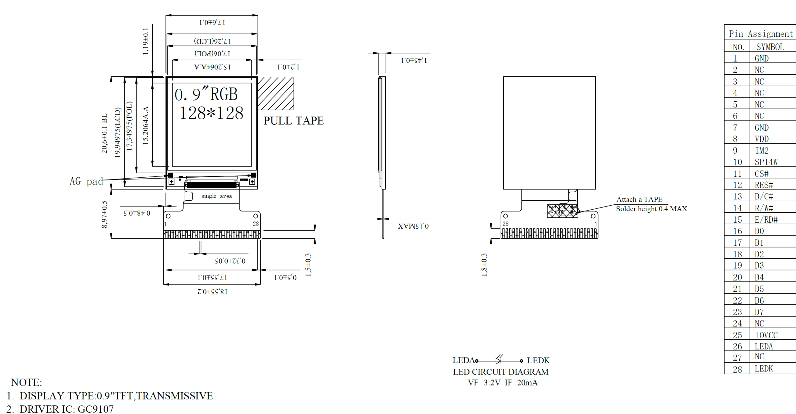 Premium 1 inch Vertical, Square&Circle LCD Displays—VISLCD