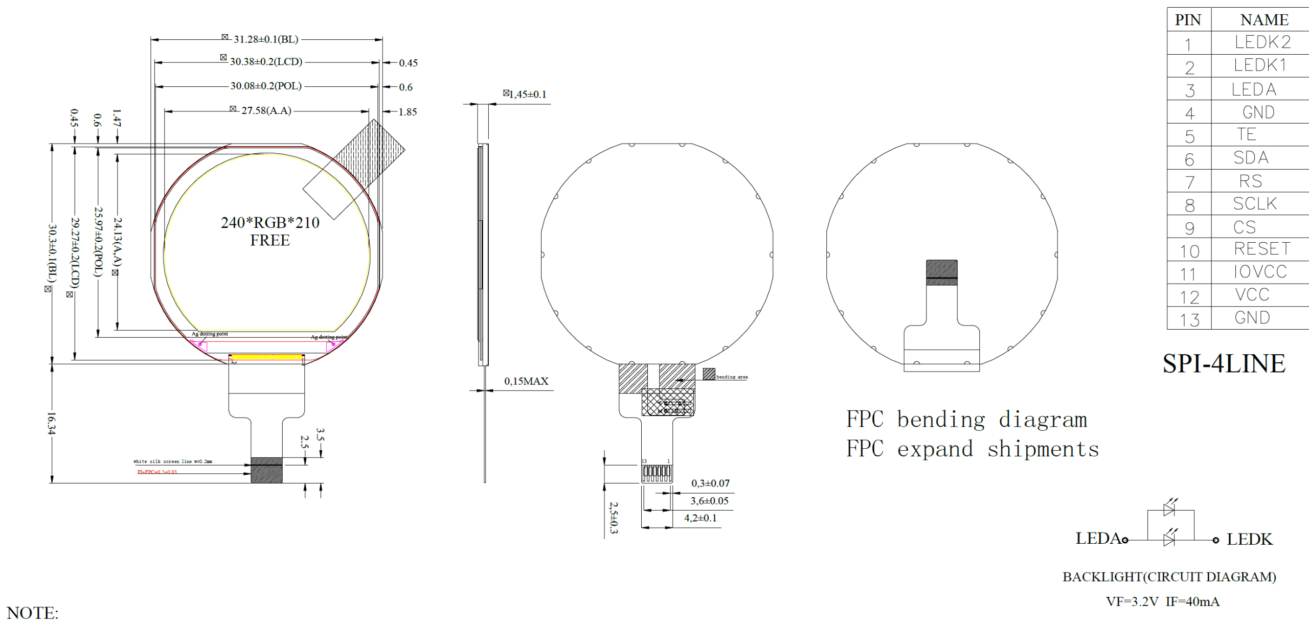 Premium 1 inch Vertical, Square&Circle LCD Displays—VISLCD