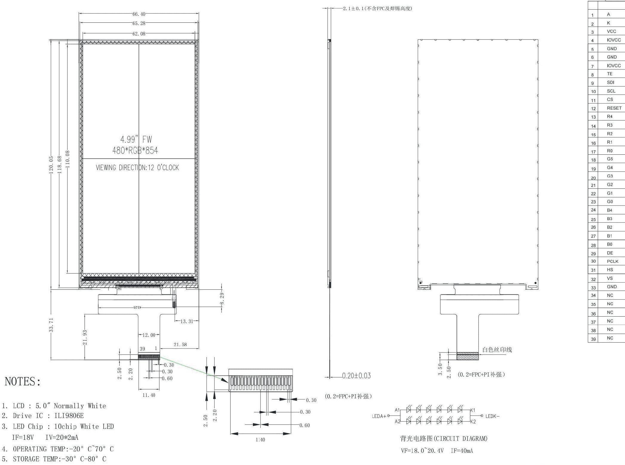 Full range 5 inch and 6 inch Touch Display with Various specs